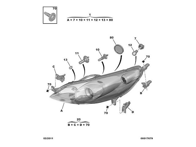 Pezo 307 Nosac Sijalice Migavca 00-07,NOVO