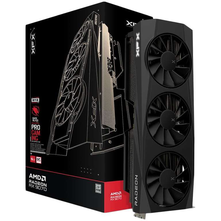 XFX Quicksilver AMD Radeon RX 9070 OC Gaming Edition with 16GB GDDR6 HDMI 3xDP, AMD RDNA 4