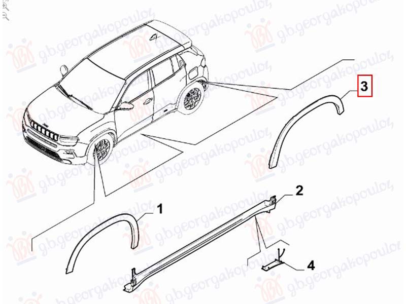 RUB PLASTICNI ZADNJEG BLATOBRANA (O) Leva str. JEEP AVENGER (2022-) (OEM: 735769641)