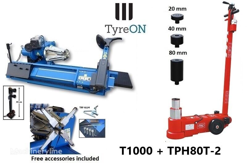 Nova TyreON 2-speed 56 Inch truck tyre changer + 80T 2-stage air hydraulic j hidraulična dizalica
