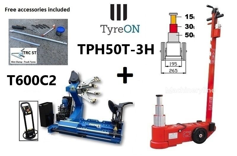 Nova Jack 2-speed compact 26 Inch truck tyre changer + 50T 3-stage air hyd hidraulična dizalica