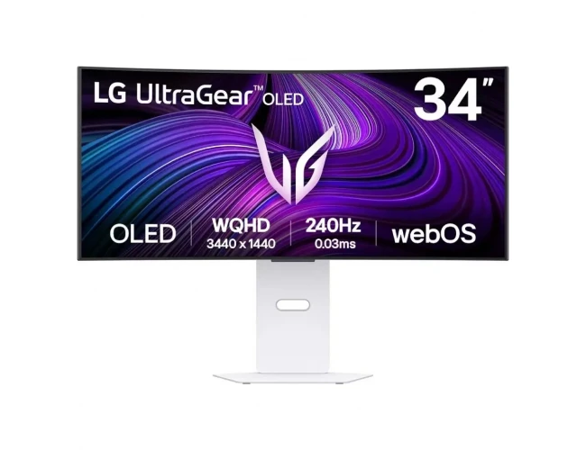LG UltraGear 34GX90SA-W OLED zakrivljeni gejmerski monitor 34"