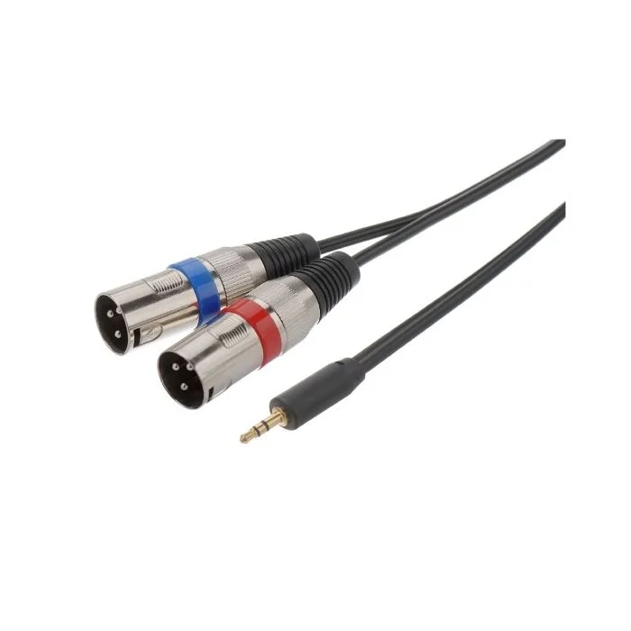 Audio kabl 2x XLR M- 3.5mm M stereo 3m