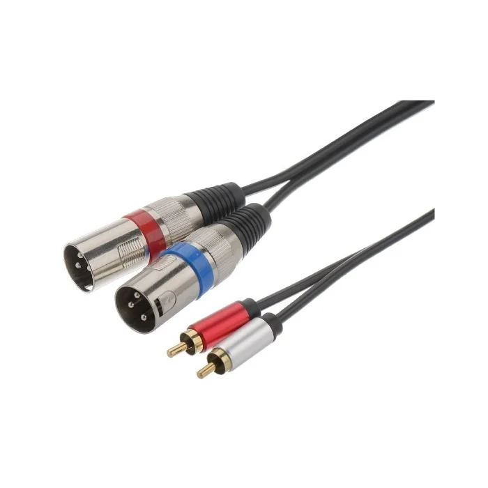 Audio kabl 2x XLR m- 2x RCA m 1m