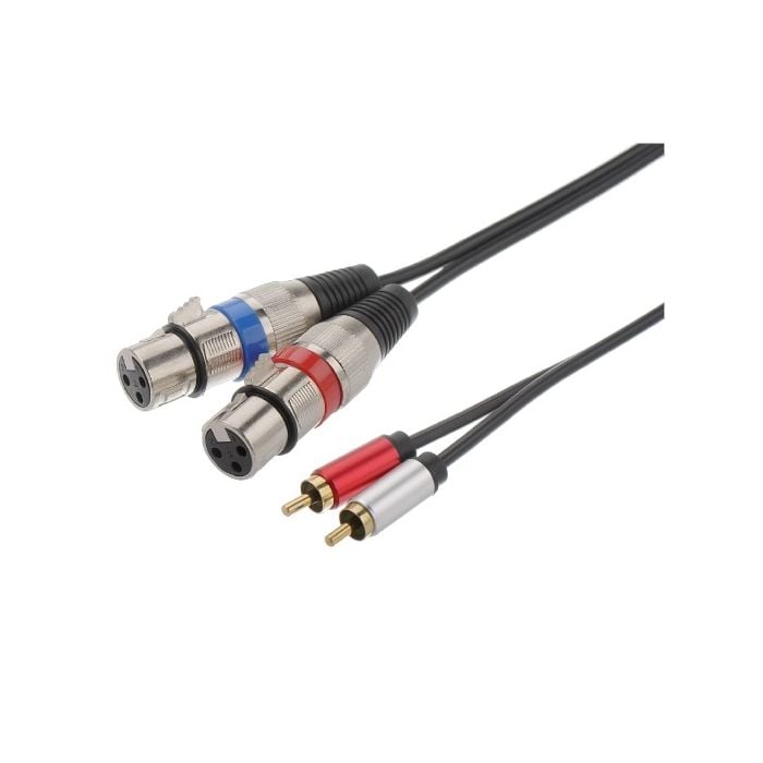Audio kabl 2x XLR f- 2x RCA m 3m
Audio kabl 2x XLR f- 2x RCA m 3m