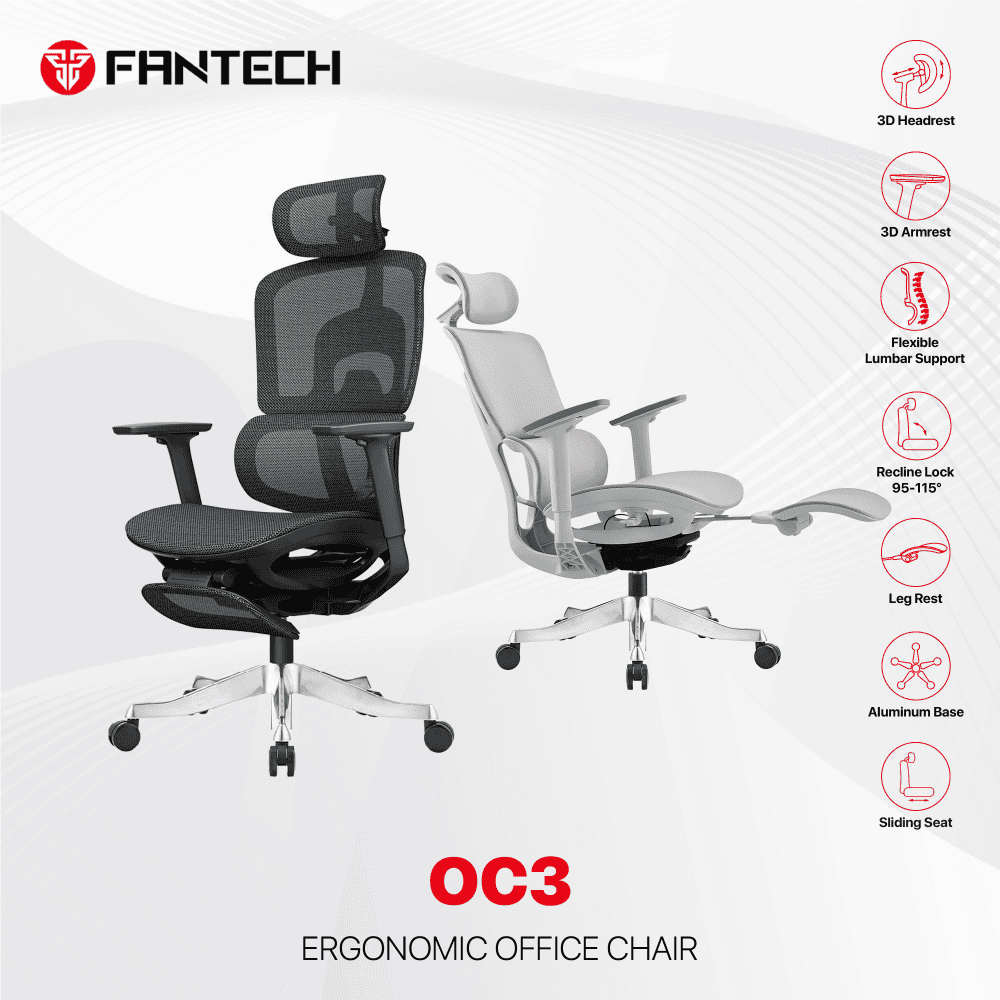 STOLICA OFFICE FANTECH OC3 ERGONOMSKA CRNA