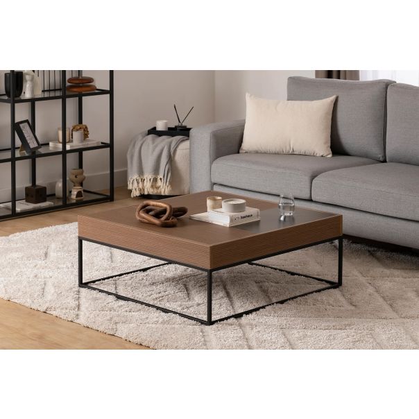 HANAH HOME Klub sto Lena, tamnobraon/crna