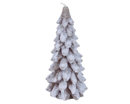 NG dekoracija - CANDLE SNOW TREE 20cm 215820 - Light Brown - KMG