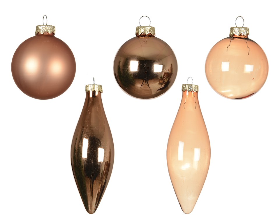 NG dekoracija - HANGING ORNAMENTS 10pcs 6cm 149342 - Brandy - KMG