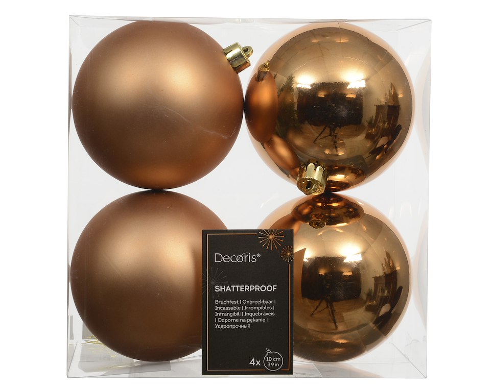 NG dekoracija - HANGING BAUBLE SET MIX 4pcs 10cm 022821 - Brandy - KMG
