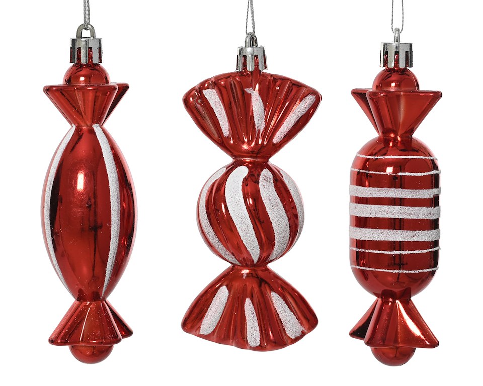 NG dekoracija - HANGING CANDY 12cm 022948 - Red - KMG