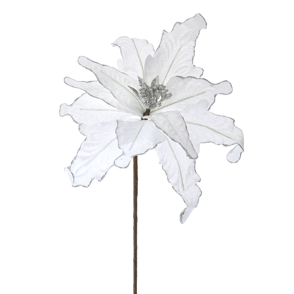 NG cvet SILVER VELVET POINSETTIA 45cm 79060 - ILD