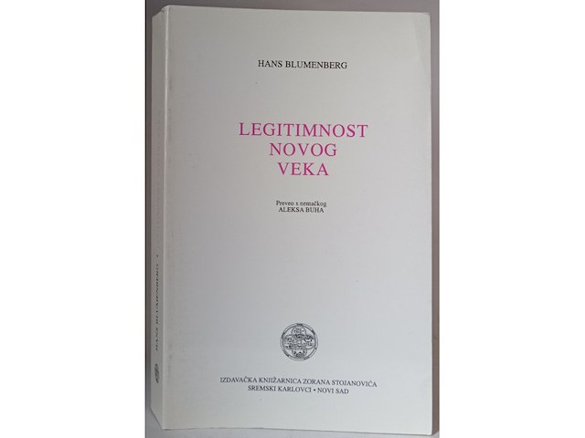 LEGITIMNOST NOVOG VEKA: Hans Blumenberg