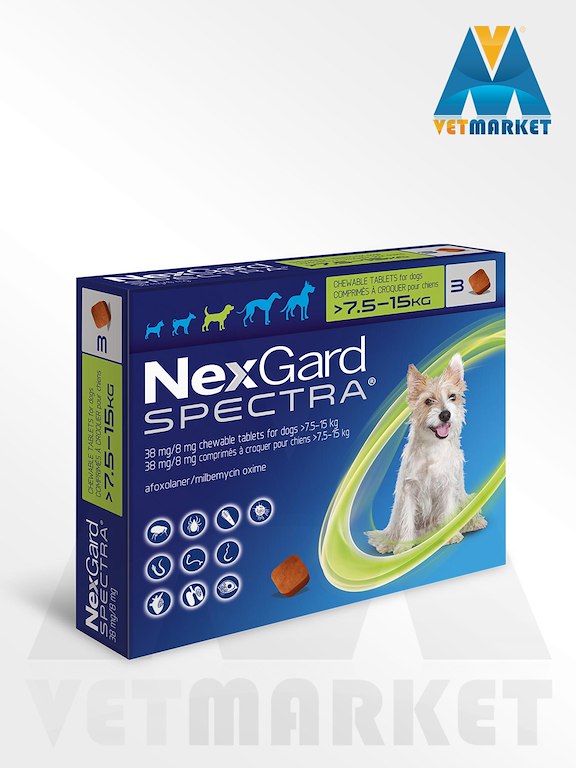 NEXGARD SPECTRA M 7,5-15kg – 3kom