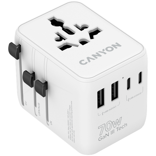 CANYON Putni Adapter OnTour 70 EU/UK/US/AUS 70W Beli