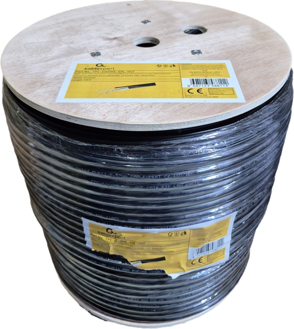 FPC-6260ME-SOL-OUT * Gembird FTP cat6 Outdoor+SAJLA, solid 23AWG, 0,57mm PREMIUM CCA pun presek 305m
