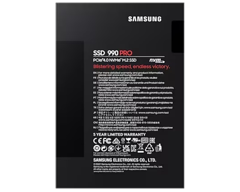 SAMSUNG 4TB M.2 NVMe MZ-V9P4T0BW 990 Pro Series SSD