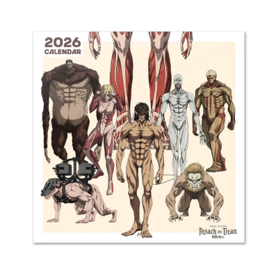 Zidni kalendar 2026 - Attack On Titan, 30x30 cm