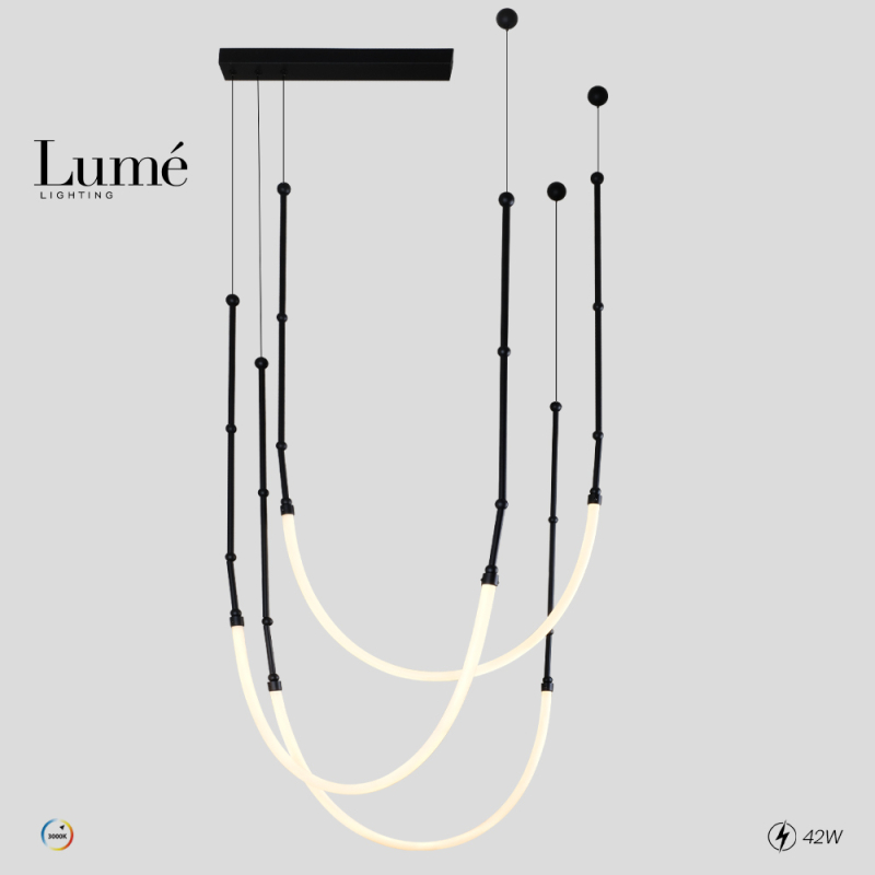 1 AURORA 16 LUSTER 42W 3000K CRNA 201256