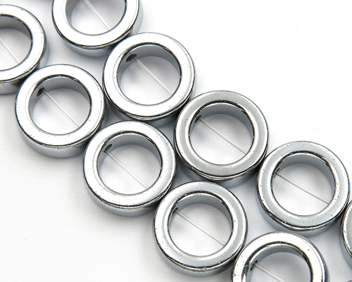 HEM_HEMATIT PRSTEN 11MM – NICKEL COLOR (6KOM)