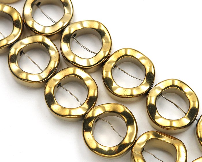 HEM_HEMATIT PRSTEN 11MM VALOVIT – GOLD COLOR (6KOM)