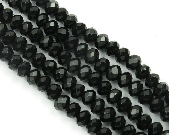 KAM_CANDY JADE (03) 3X4MM BLACK – FACETOVANE RONDELE (30KOM)