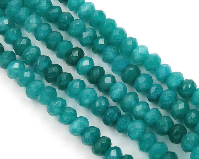 KAM_CANDY JADE (07) 3X4MM TEAL – FACETOVANE RONDELE (30KOM)