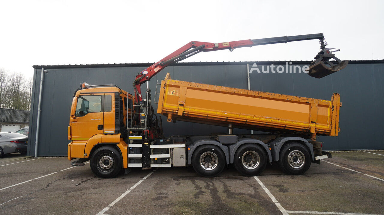 MAN TGS 35-440 8X4 2 SIDE TIPPER WITH HMF Z 1943 CRANE 415.000KM kiper
