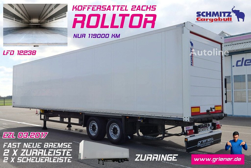 Schmitz Cargobull SKO 18 / ROLLTOR / ZURRLEISTE /ZURRINGE TOP !!!! furgon poluprikolica