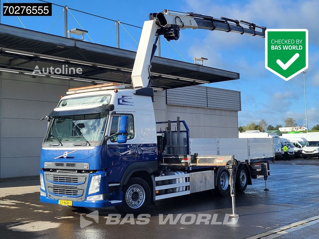 Volvo FM 500 FM 6X2 NL-Truck HMF 3220-K7 Kran Crane Winch Lift+Steerin kamion s ravnom platformom