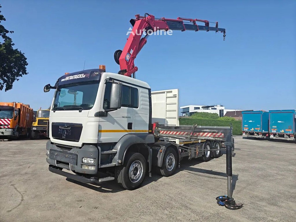 MAN TGS 35.440 8X4 Hydrodrive + HMF 4220 K5 2007 kamion s ravnom platformom