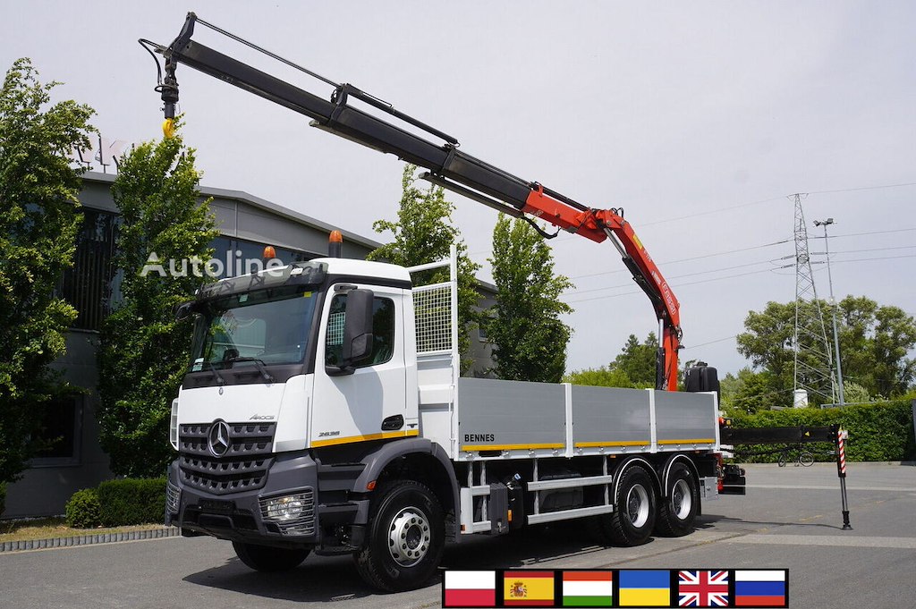 Mercedes-Benz Arocs 2633 flatbed truck / Crane FASSI F155A.0.23 / REMOTE CONTR kamion s ravnom platformom