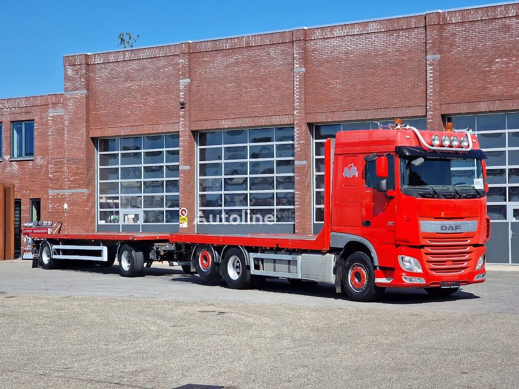 DAF XF 410 6x2 SpaceCab - Flatbed - Euro 6 + 2 axle trailer BPW kamion s ravnom platformom