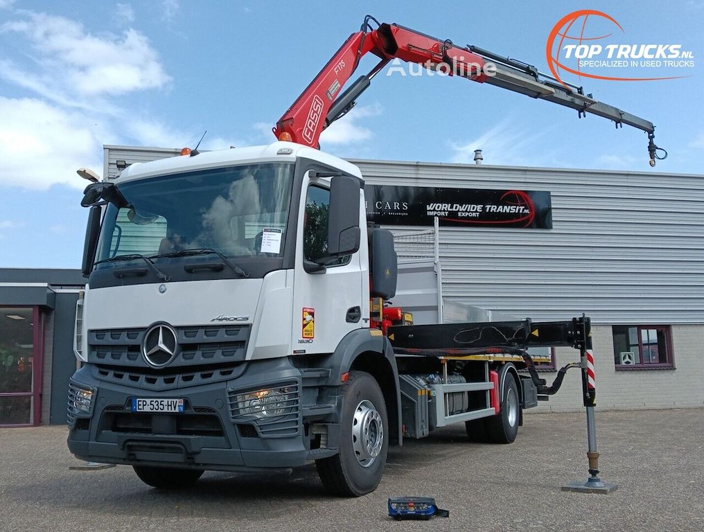 Mercedes-Benz Arocs 1830 Fassi 17TM Kraan, Crane, Kran - Afstandsbediening kamion s ravnom platformom