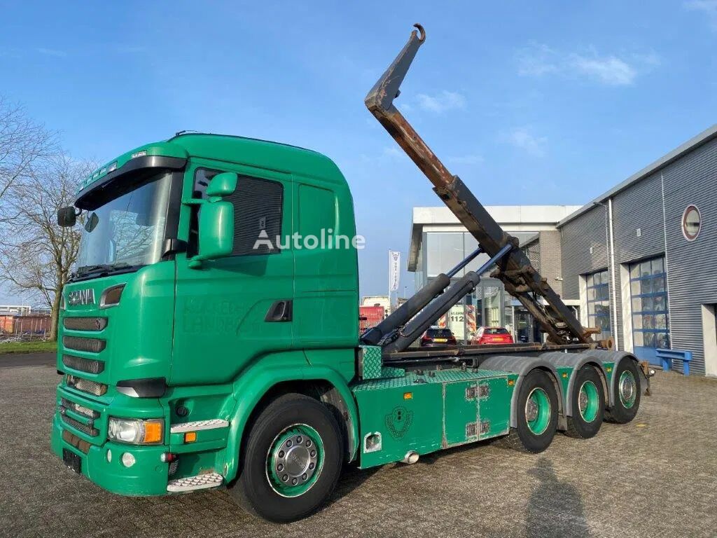 Scania R520 V8 / 8X4 / BIG AXLE / AJK HOOKLIFT 30TON / LIFT+LENKACHSE / kamion rol kiper