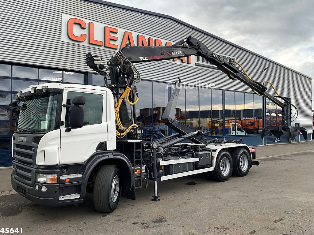 Scania P 380 Terex 14 Tonmeter laadkraan met Poliepgrijper! kamion rol kiper