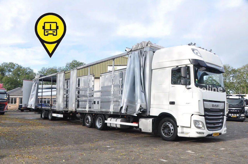 DAF XF 480 SSC 6X2 RETARDER + KRONE 2018 VOLUME COMBI kamion sa klizna zavesa cerada