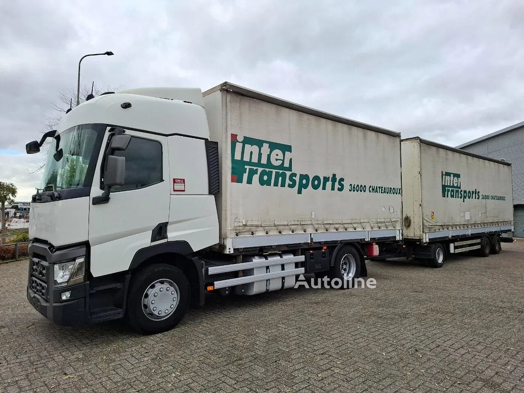 Renault T480 COMFORT / DOUBLE TANK / TIR LINE / TUV:30-03-2026 / THROUGH kamion sa klizna zavesa cerada