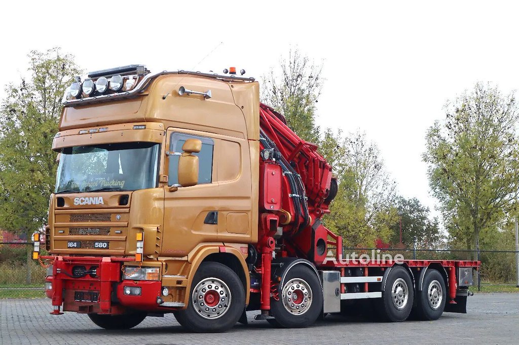Scania R164-580 V8 8X2 | COPMA 990 | JIB | 6+4 EXT | WINCH | REMOTE kamion platforma
