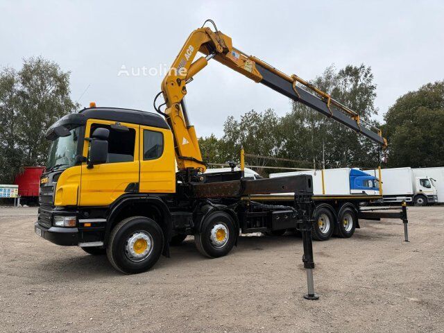 Scania P380 8x4 Sleeper Flatbed with Crane kamion platforma
