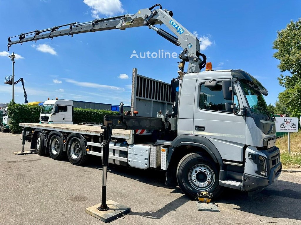 Volvo FMX 330 8x4 TRIDEM + CRANE EFFER 265 / 6S - PLATFORM 7m50 - EURO kamion platforma