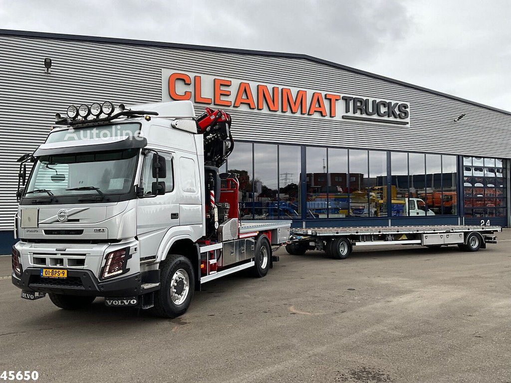 Volvo FMX 500 4x4 Fassi 31 Tonmeter laadkraan + Fly-Jib + Jumbo 2-assi kamion platforma + prikolica platforma