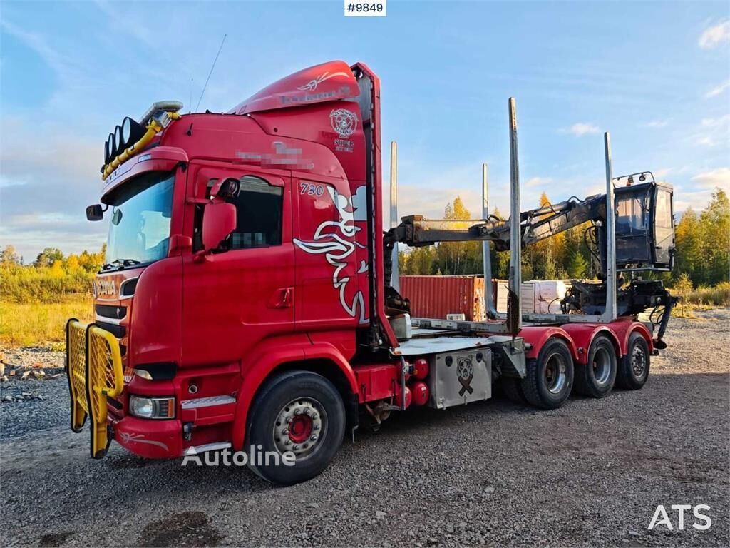 Scania R730 Tridem Timber Truck with Loglift F125S Crane kamion za prevoz drva