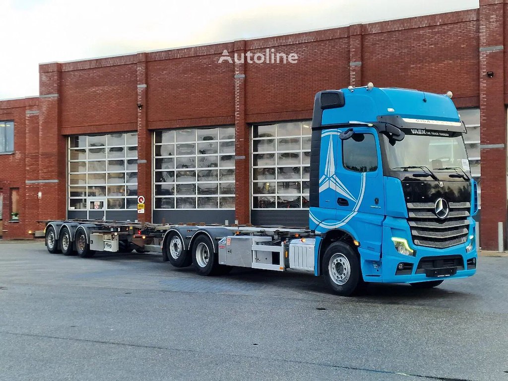 Mercedes-Benz Actros 2553 6x2 - BDF - Retarder - 4.90 WB - Full air + Fliegl t vozilo za prevoz kontejnera