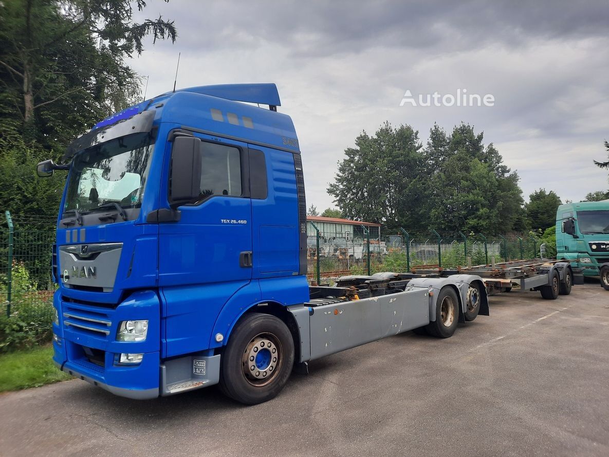 MAN TGX26.460,BDF 6x2,Standklima+Anhänger Krone vozilo za prevoz kontejnera