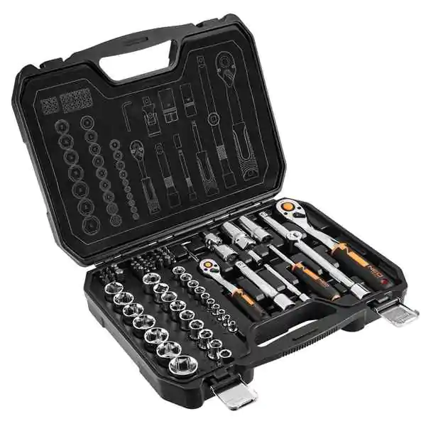 Set nasadnih ključeva, 73 dela, 1/2, 1/4, CrV – NEO TOOLS
