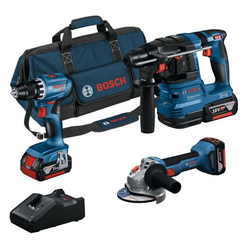 Bosch Set alata 18V GSR+GWS+GBH+3x4.0Ah+GAL 18, 0615A5007L