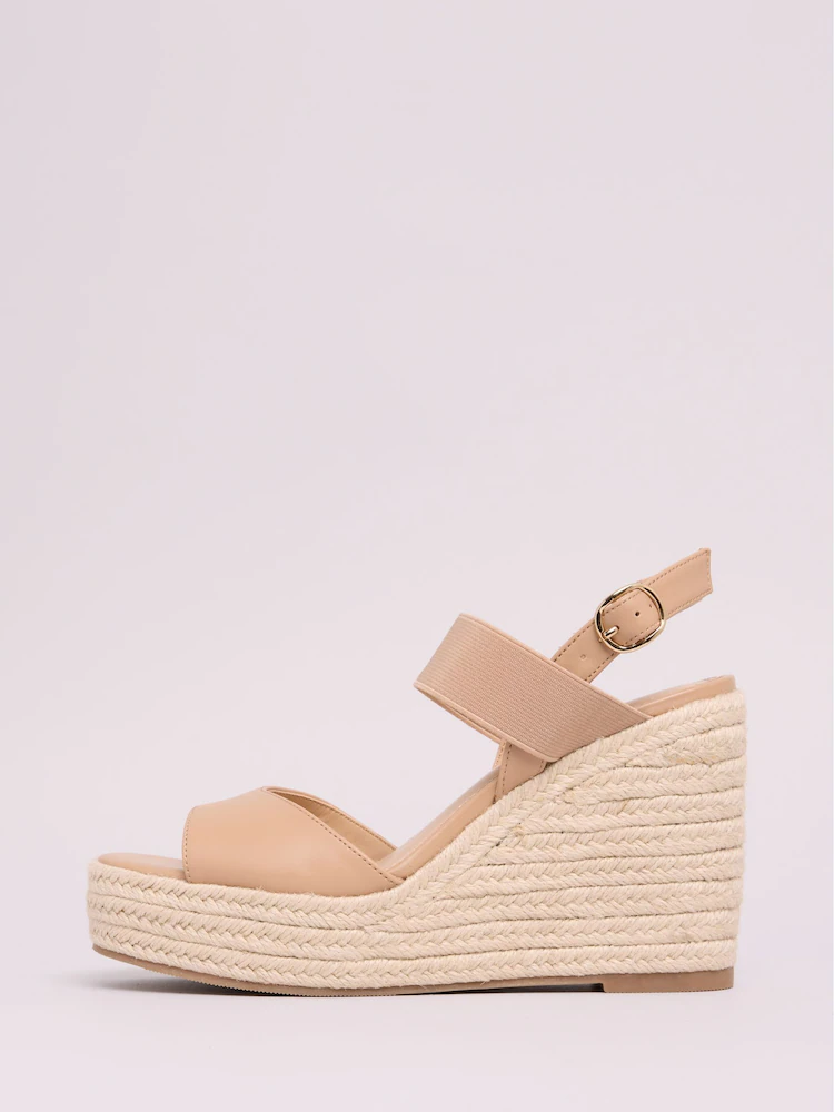 Lipsy Mid Elastic Square Toe Buckle Espadrille Cipele sa punom petom