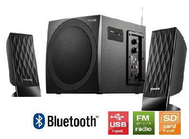 Microlab M300BT Drveni 2.1 38W RMS(14W,2x12W) SD, USB, FM, BLUETOOTH, black, 3.5mm