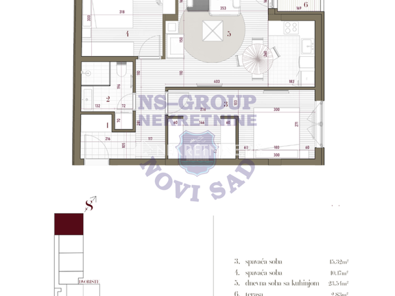 Trosoban stan, 61m2, Telep
